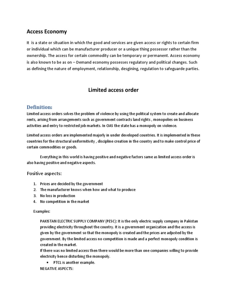 Limited Access Order | PDF