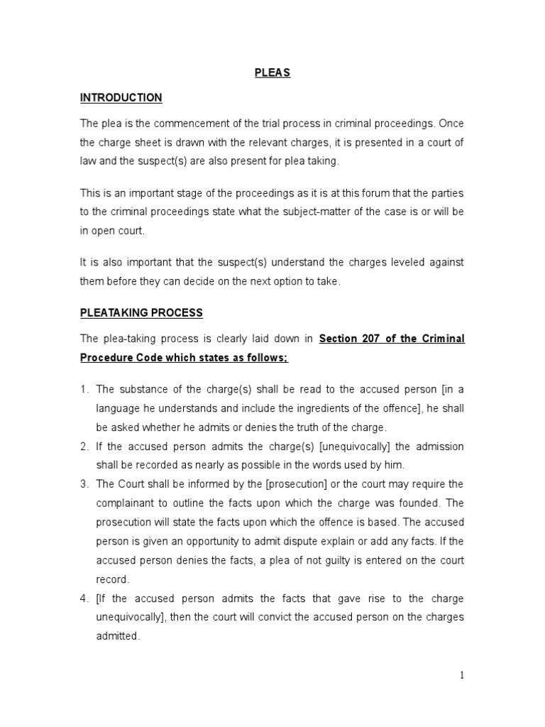 Pleas | PDF | Plea | Prosecutor