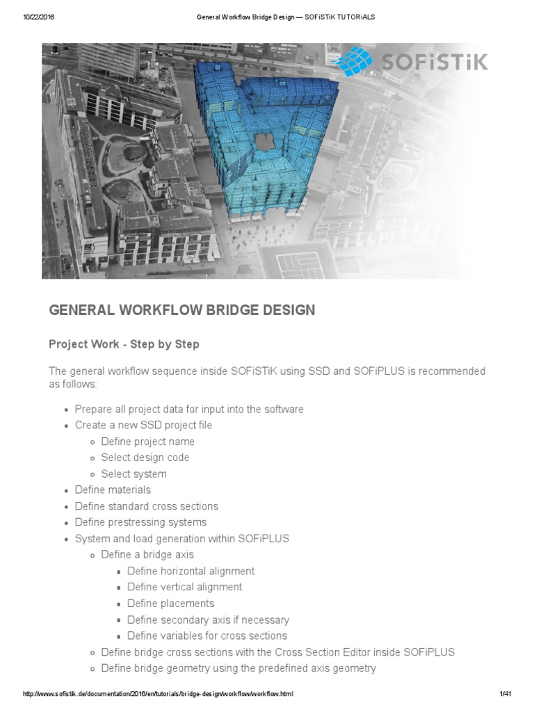 General Workflow Bridge Design - SOFiSTiK TUTORiALS | PDF | Cartesian ...
