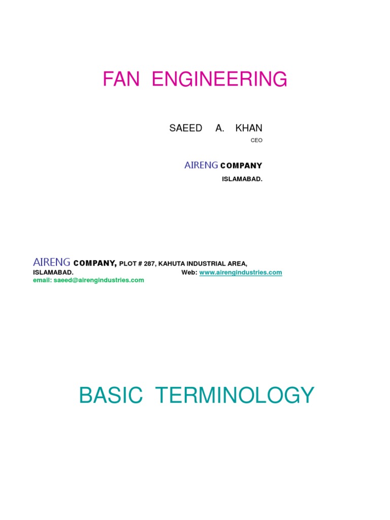 Fan Engineering Basics | PDF | Gas Technologies | Mechanical Engineering