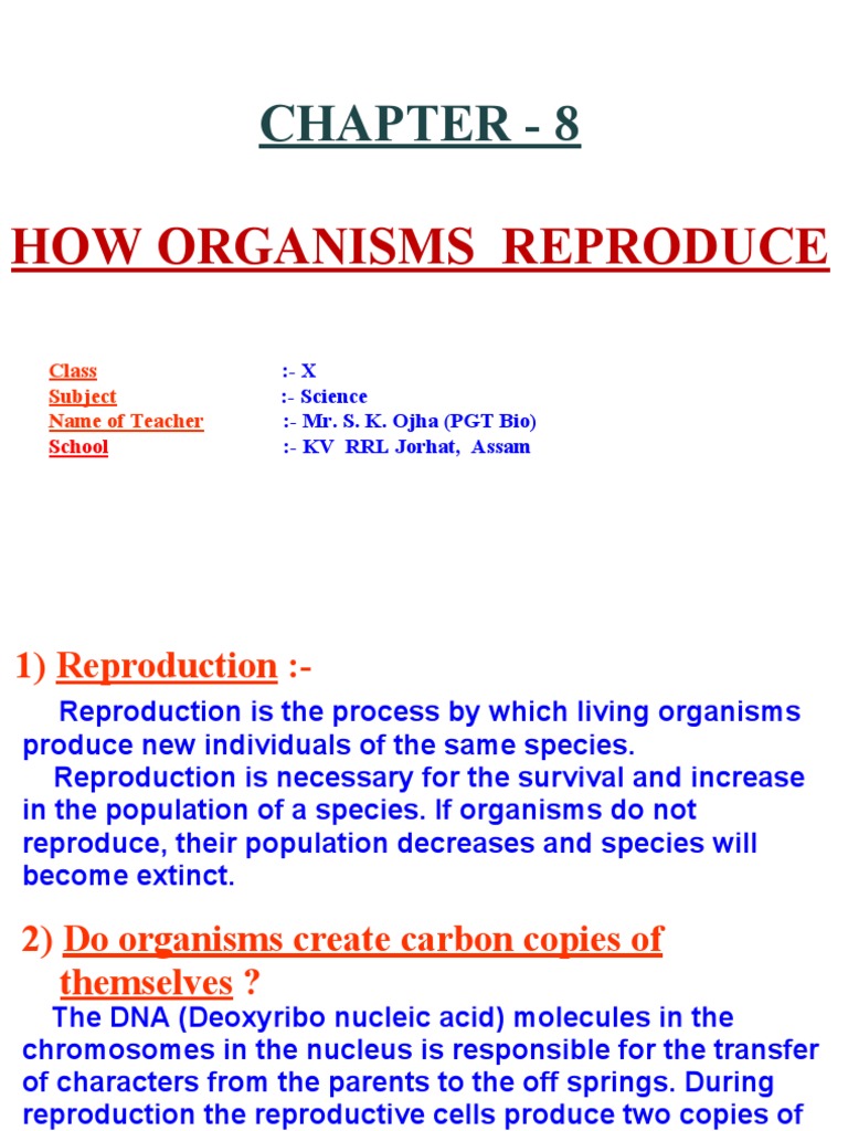Overview of Reproduction in Organisms | PDF | Reproductive System ...
