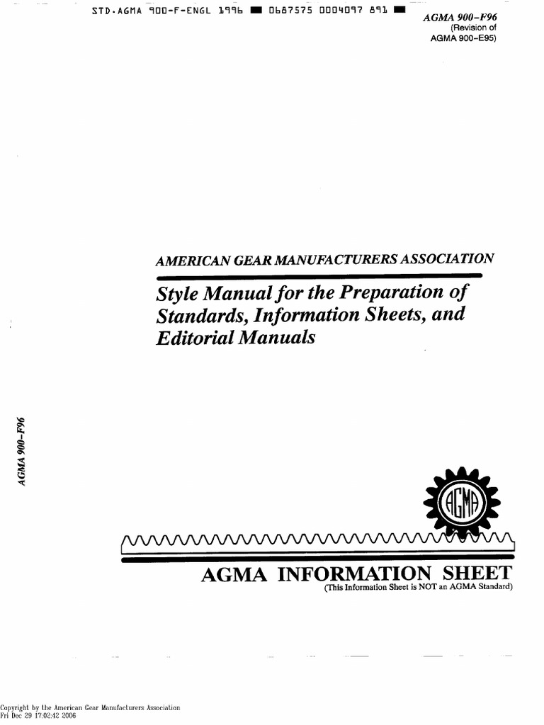 Agma 900 - F96 | PDF