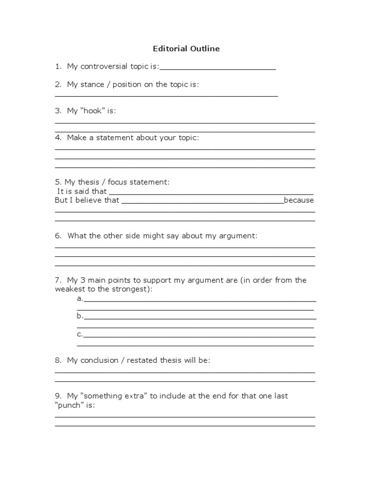 Editorial Outline | PDF