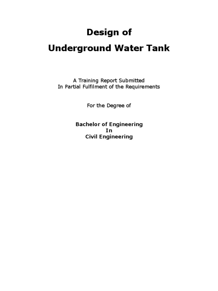 Underground Water Tank Design Guide | PDF | Thermal Expansion ...