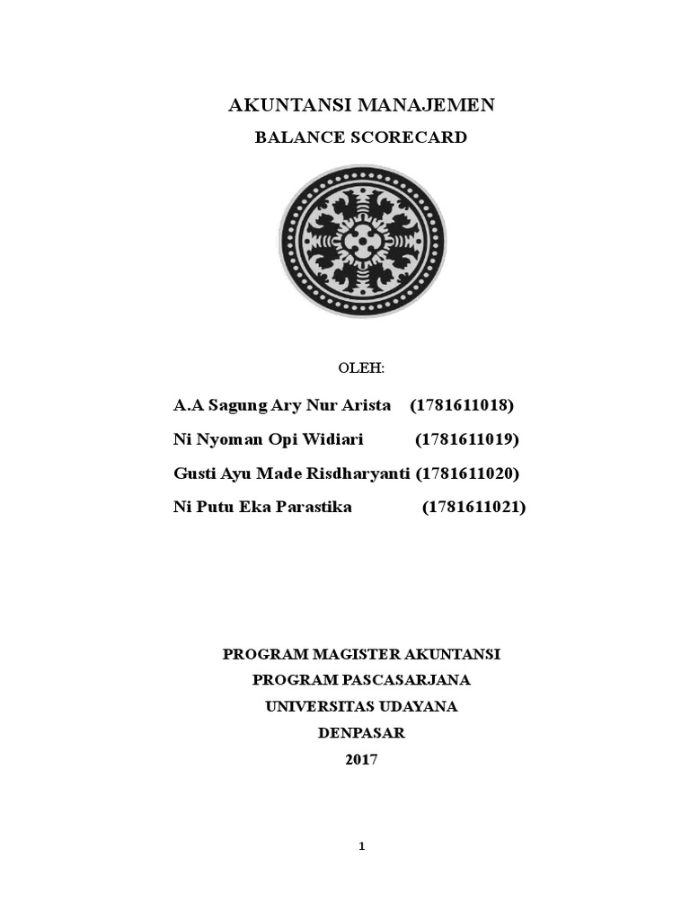 Akmen Chapter 13 Balanced Scorecard | PDF
