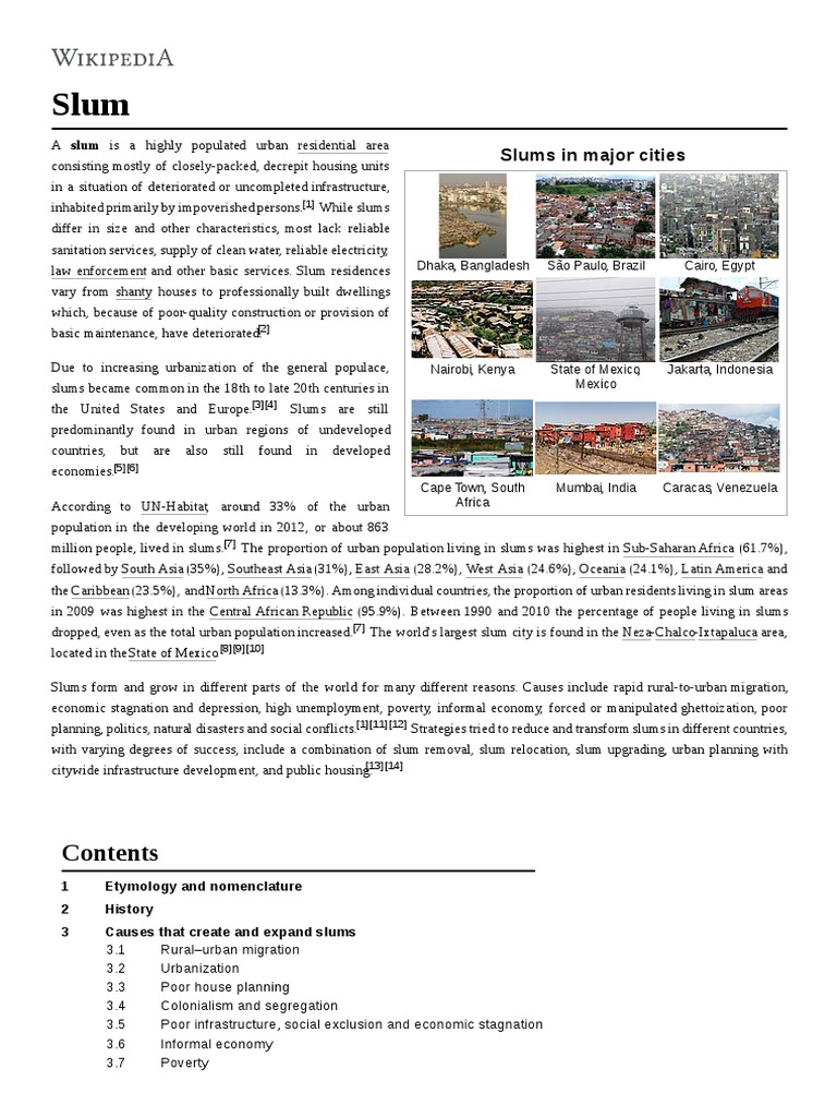 Slum | PDF | Slum | Urbanization