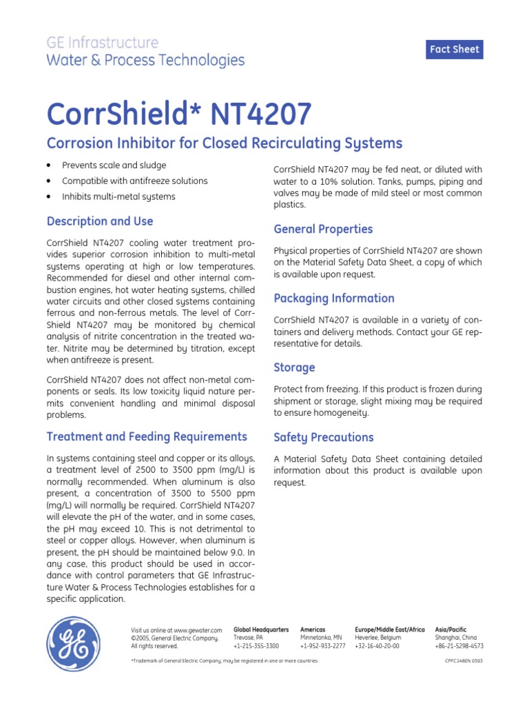 CorrShield NT4207 | PDF | Corrosion | Water