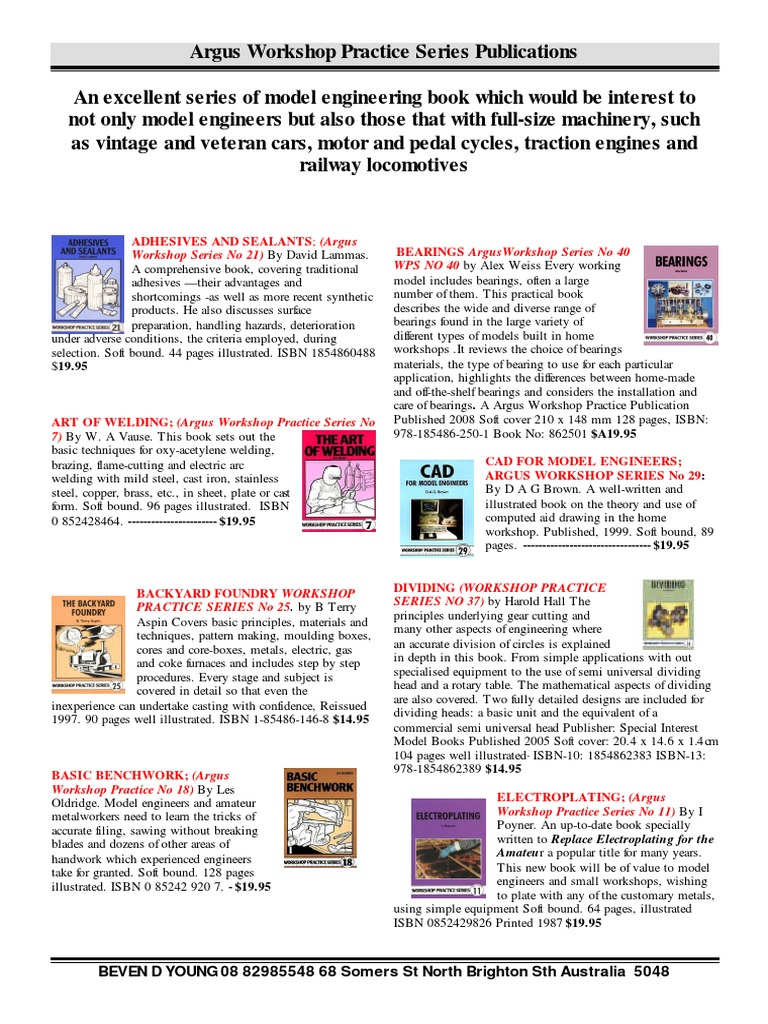 Argus - Workshop Practice Series | PDF | Metalworking | Machine Tool