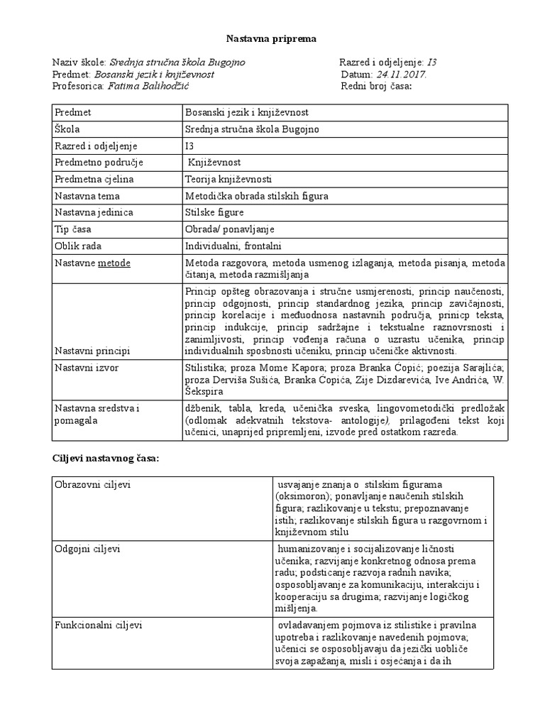 Priprema Za Ogledni Čas - Odt | PDF