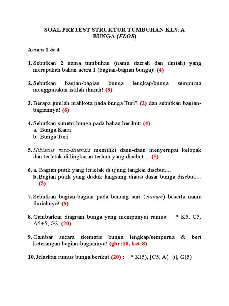 Bunga Turi dan Bagiannya | PDF
