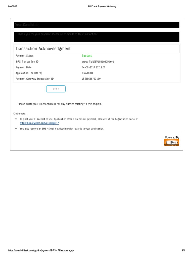 BillDesk Payment Gateway | PDF