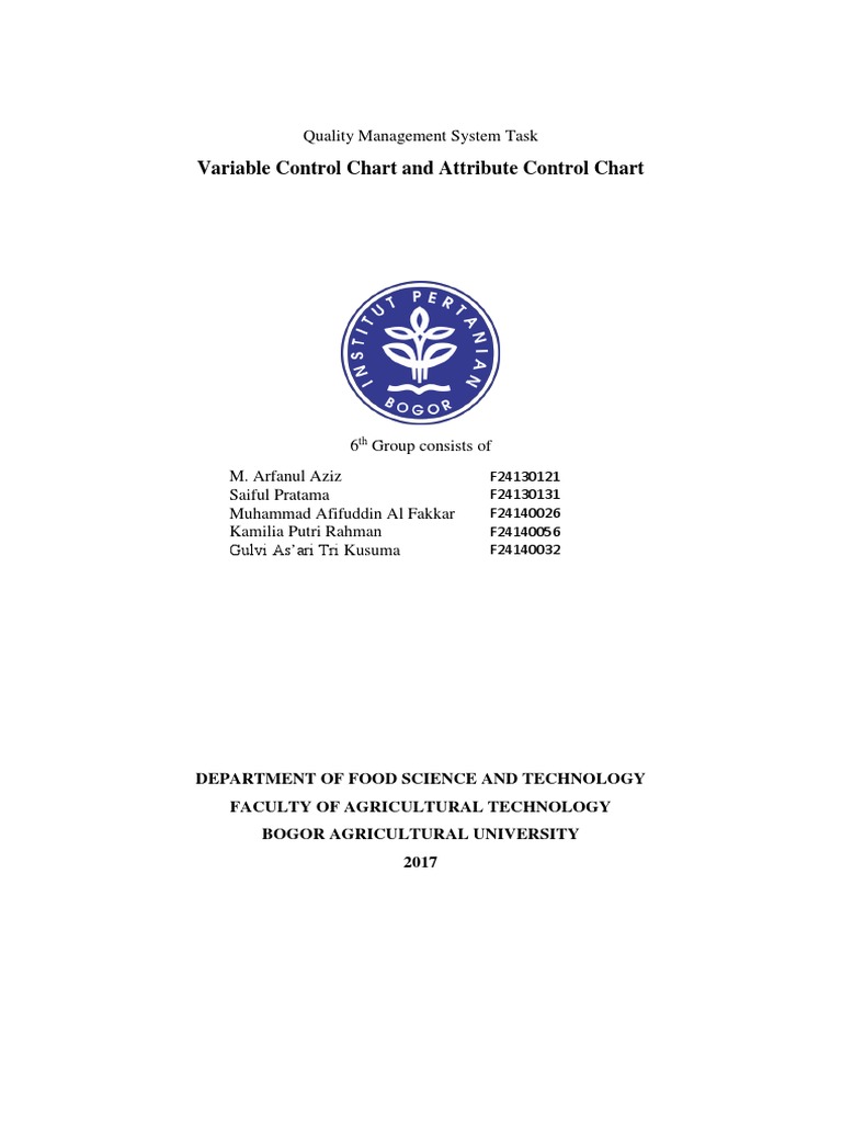 Variable Control Chart and Attribute Control Chart: Quality Management ...