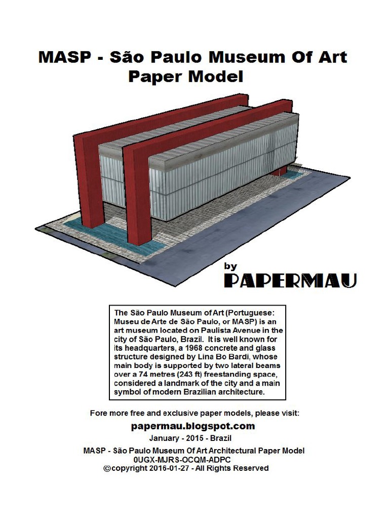 MASP - São Paulo Museum of Art Paper Model - by Papermau - 2016 | PDF
