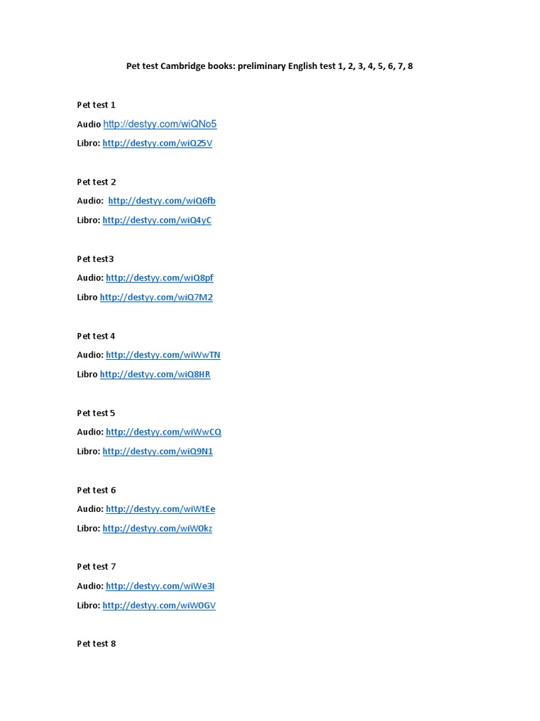 Pet Test Books (Pdf+audios) | PDF