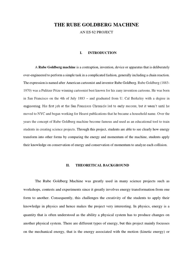 Rube Goldberg Machine Energy Dynamics | PDF | Momentum | Collision