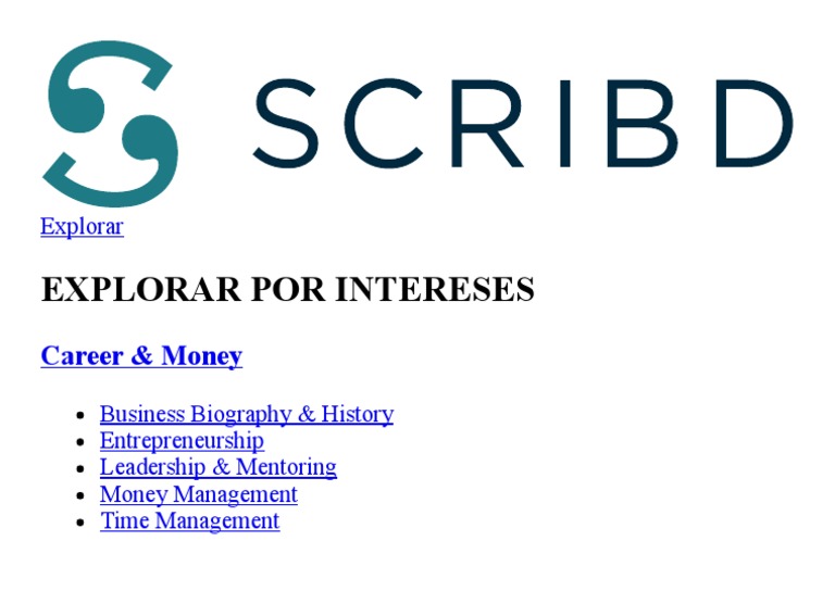 Explorar Por Intereses: Career & Money | PDF