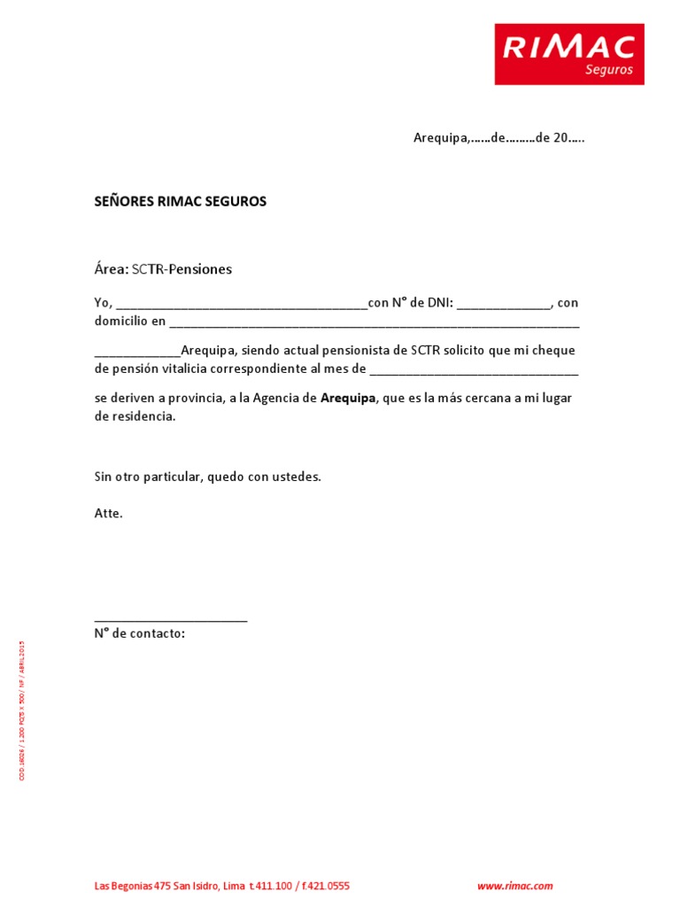 Formato de Rimac 2 | PDF