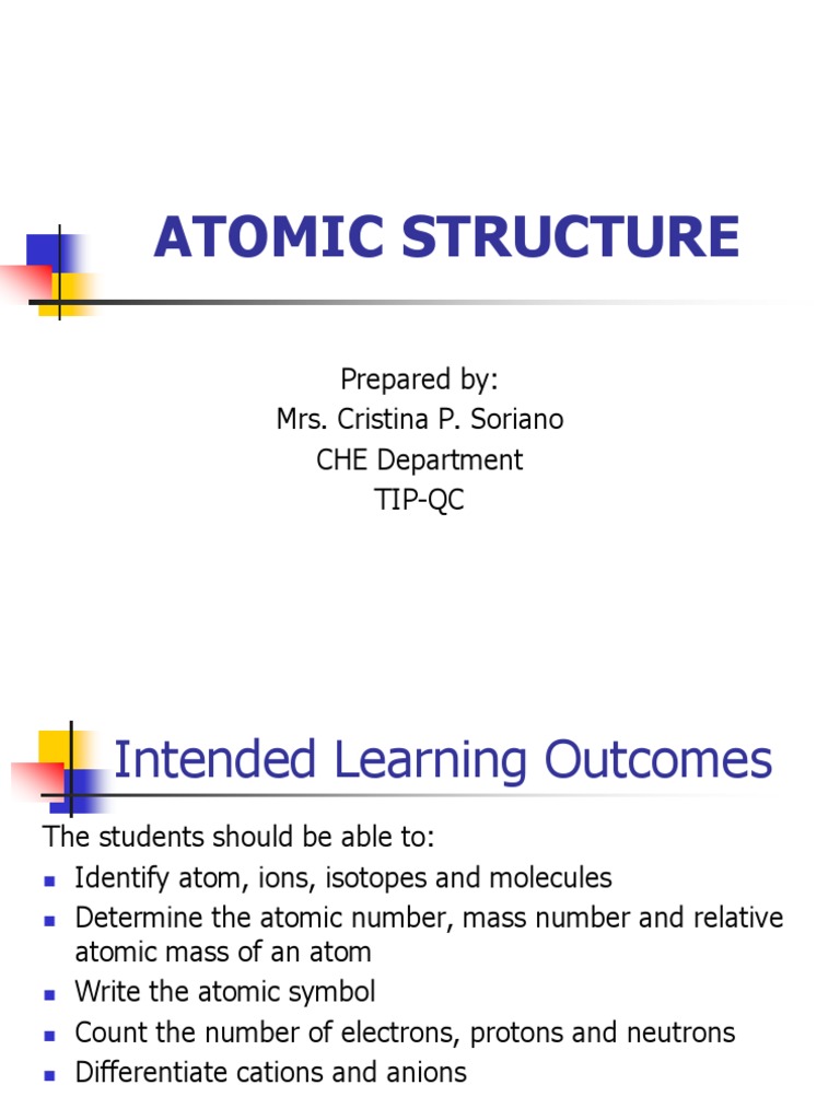 Atomic Structure | PDF | Ion | Isotope