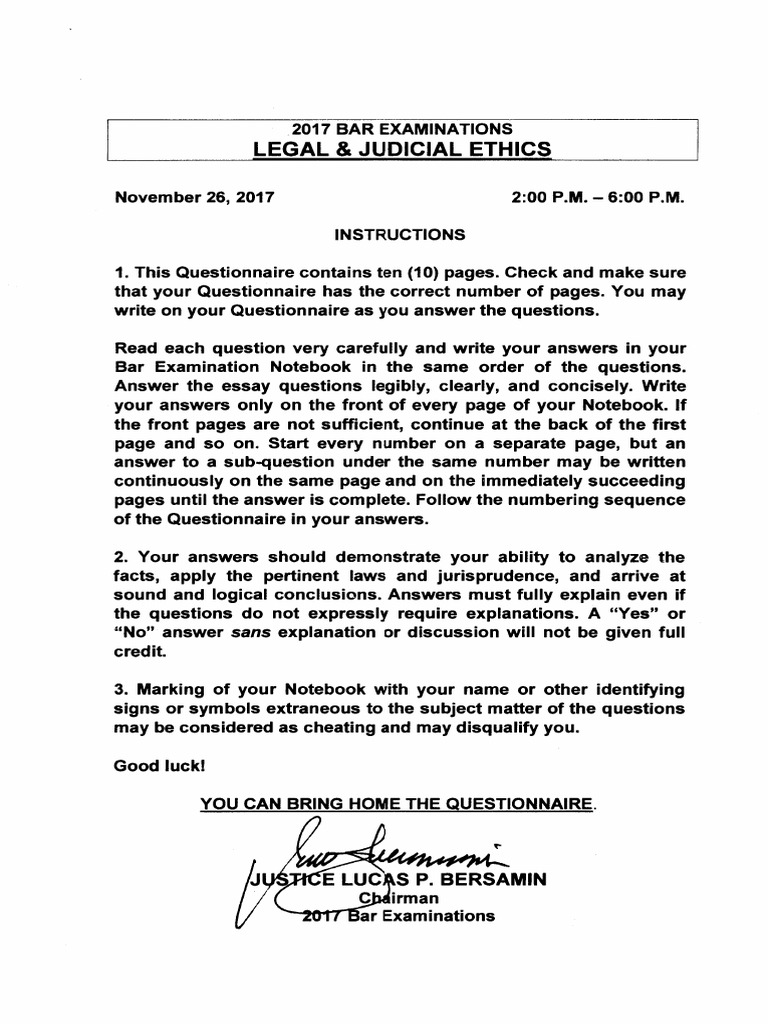 Legal Ethics Questionnaire | PDF | Lawyer | Notary Public