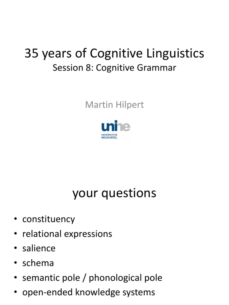 8 Cognitive Grammar | PDF | Phrase | Semantics