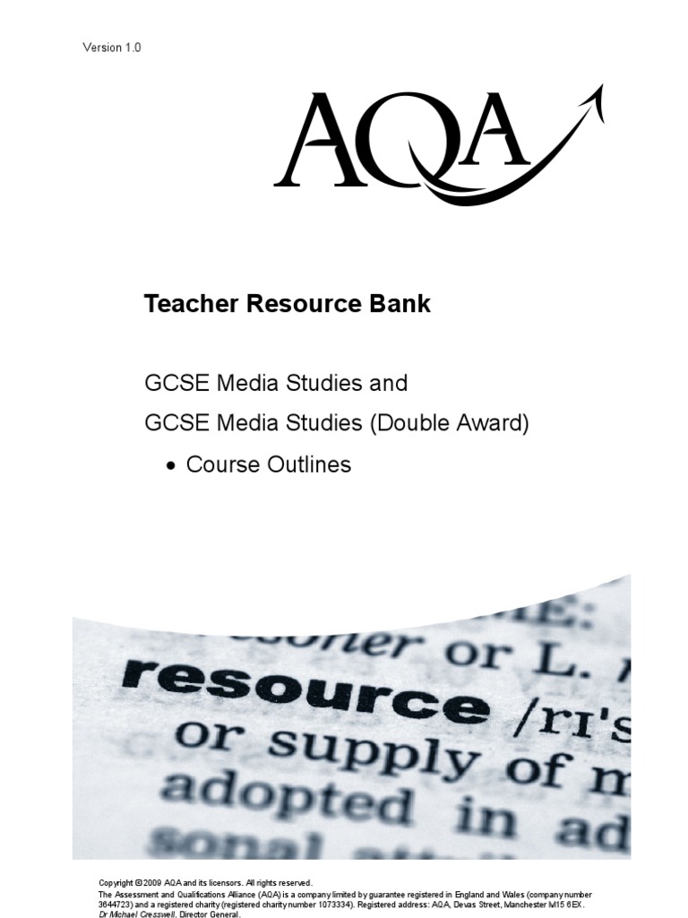 Teacher Resource Bank GCSE Media Studies Course Outlines | PDF | Mass ...