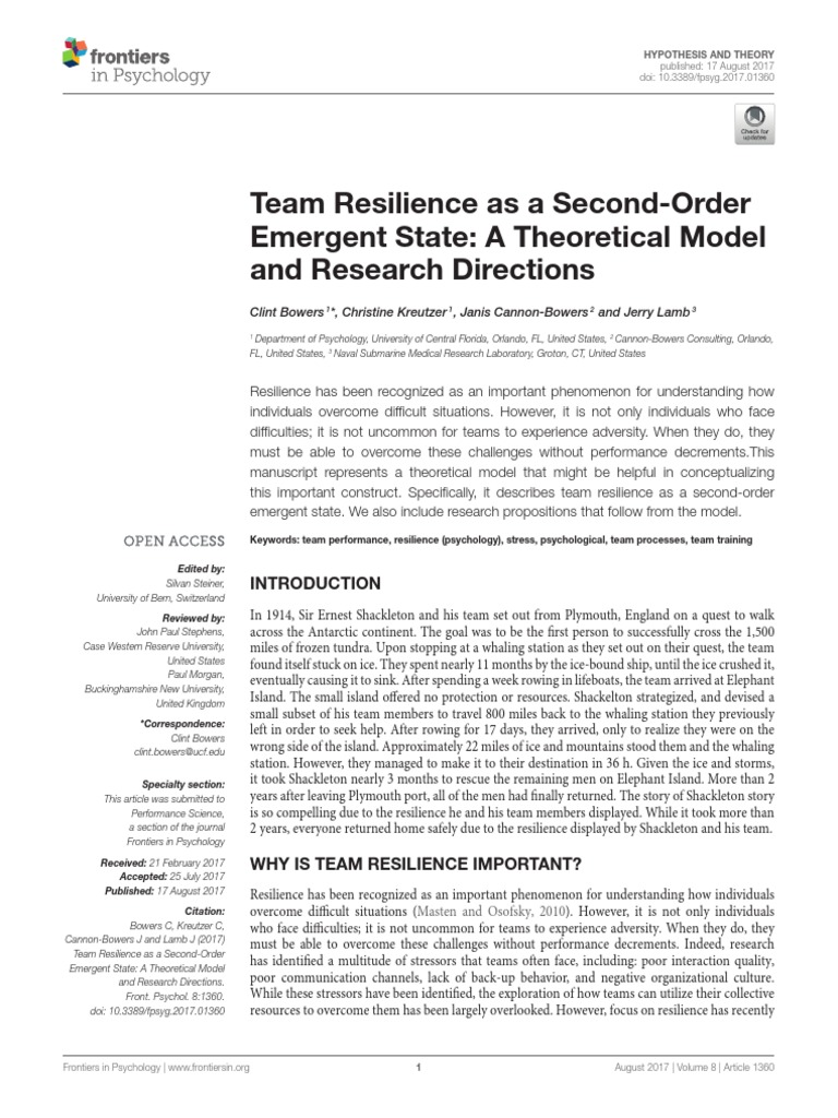Team Resilience | PDF | Psychological Resilience | Coping (Psychology)