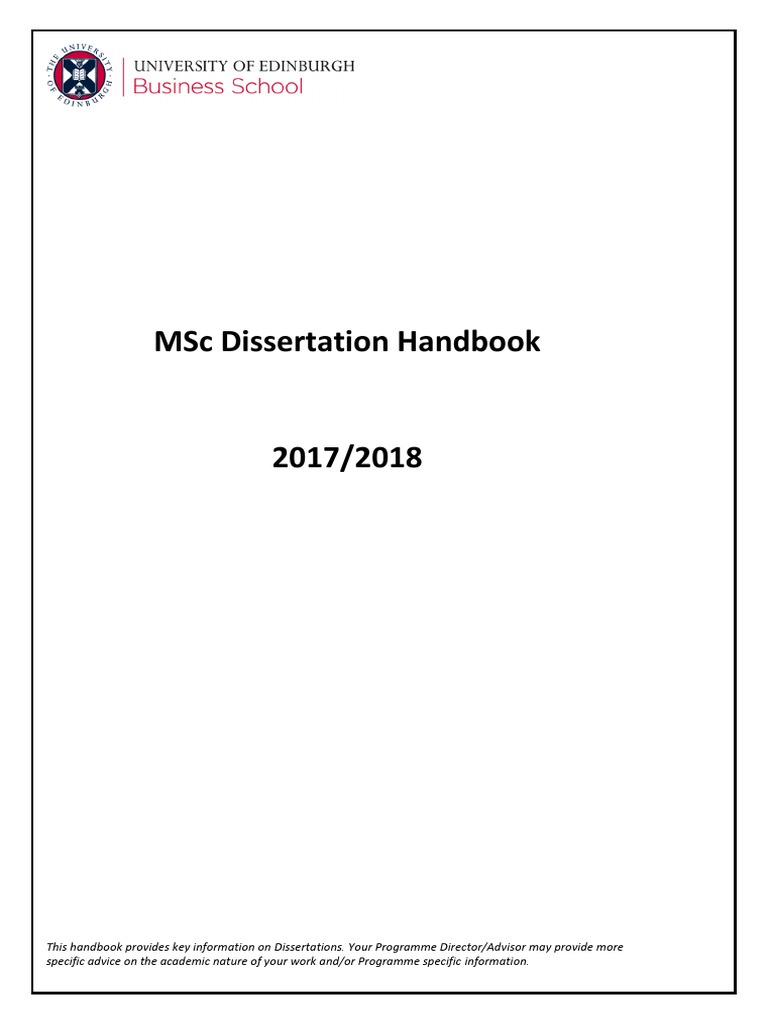 MSC Dissertation Handbook 17-18 PDF | PDF | Thesis | Qualitative Research