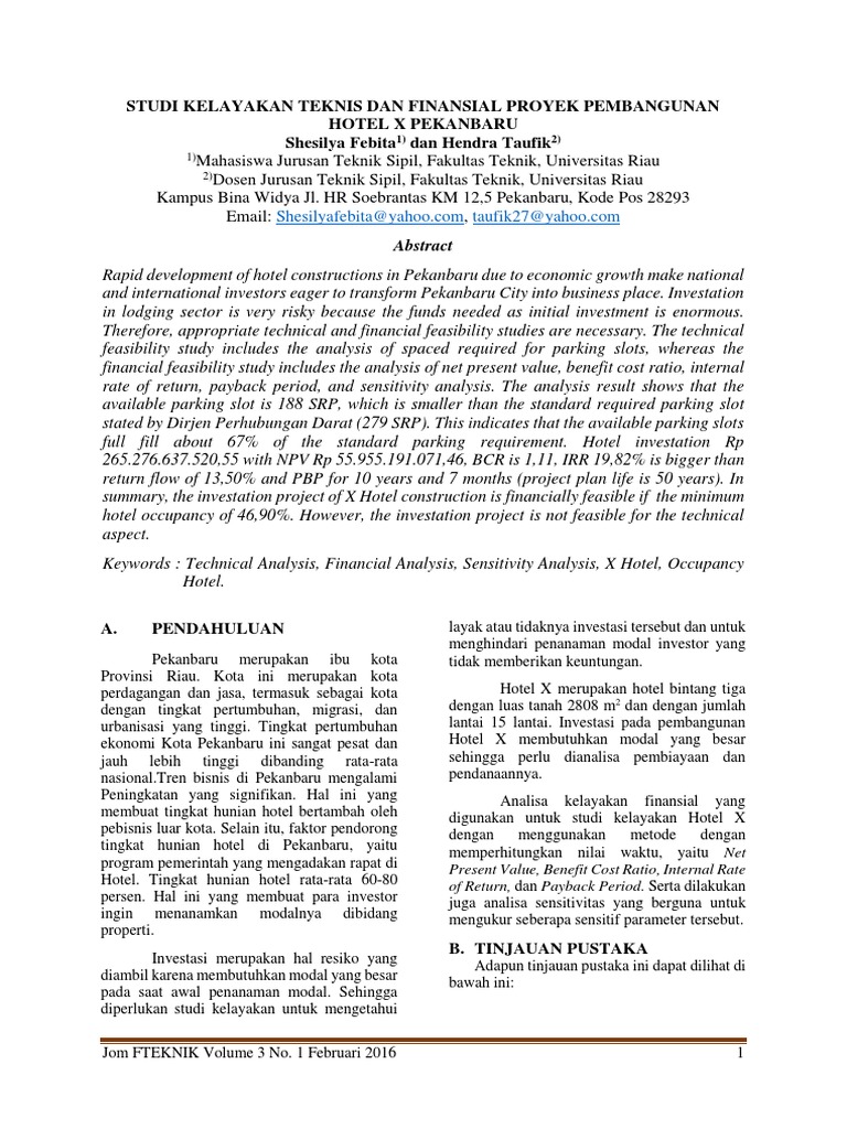 FS Hotel PDF | PDF | Internal Rate Of Return | Net Present Value