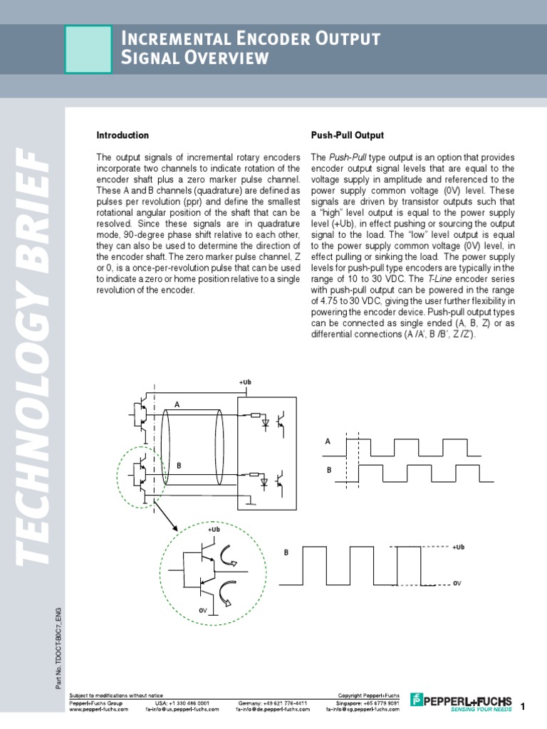 Incremental Encoder Output Signal Overview Pdf Electrical