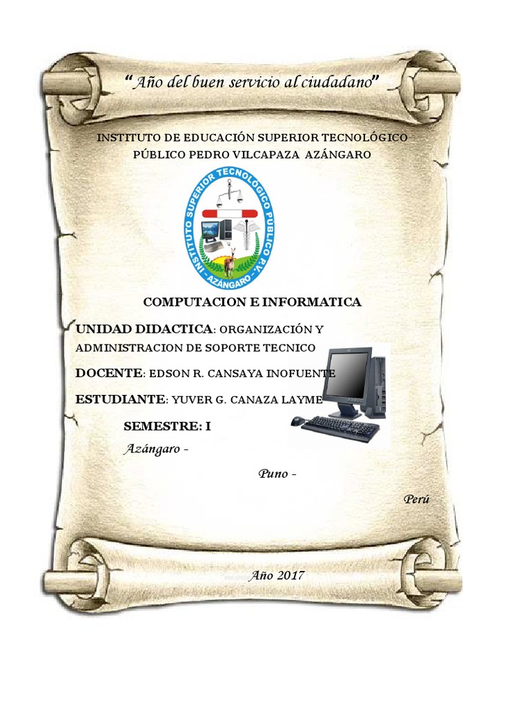 Caratula Tic y Org. S.T | PDF