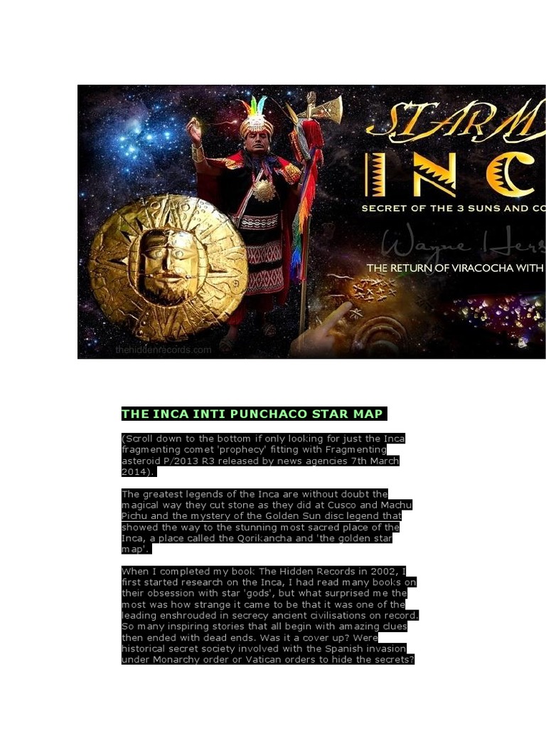 The Inca Inti Punchaco Star Map | PDF | Stars | Inca Empire