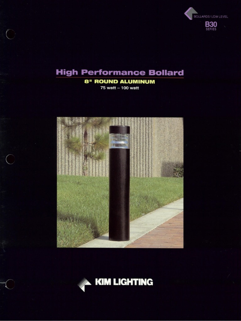 Kim Lighting B30 Round Bollard Brochure 1998 | PDF
