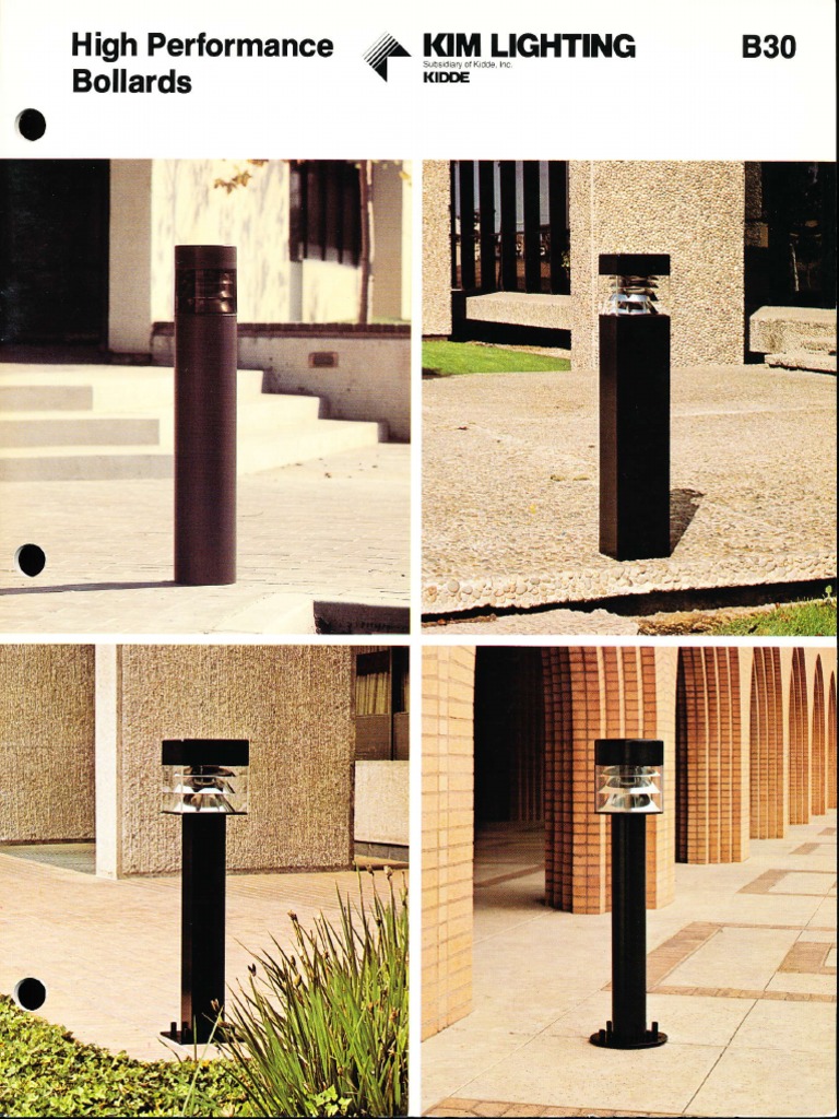 Kim Lighting B30 Series Bollard Brochure 1983 | PDF | Incandescent ...