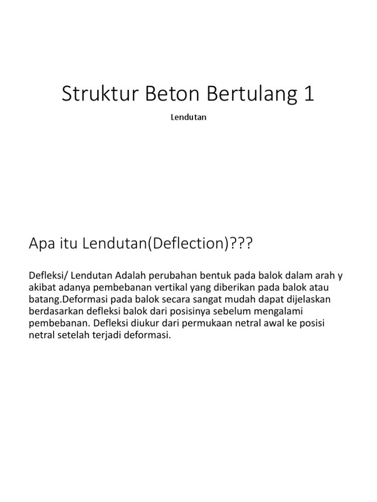 Definisi dan Pengaruh Lendutan Balok | PDF