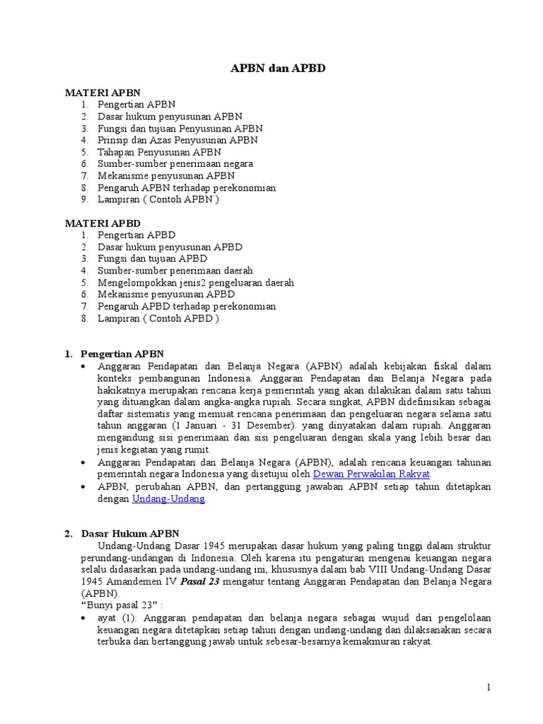 Bab IV. Apbn Dan Apbd - 2 | PDF | Pengelolaan Keuangan & Uang