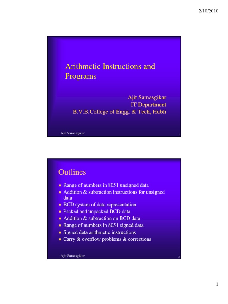 8051 Arithmetic for IT Students | PDF | Binary Coded Decimal | Subtraction