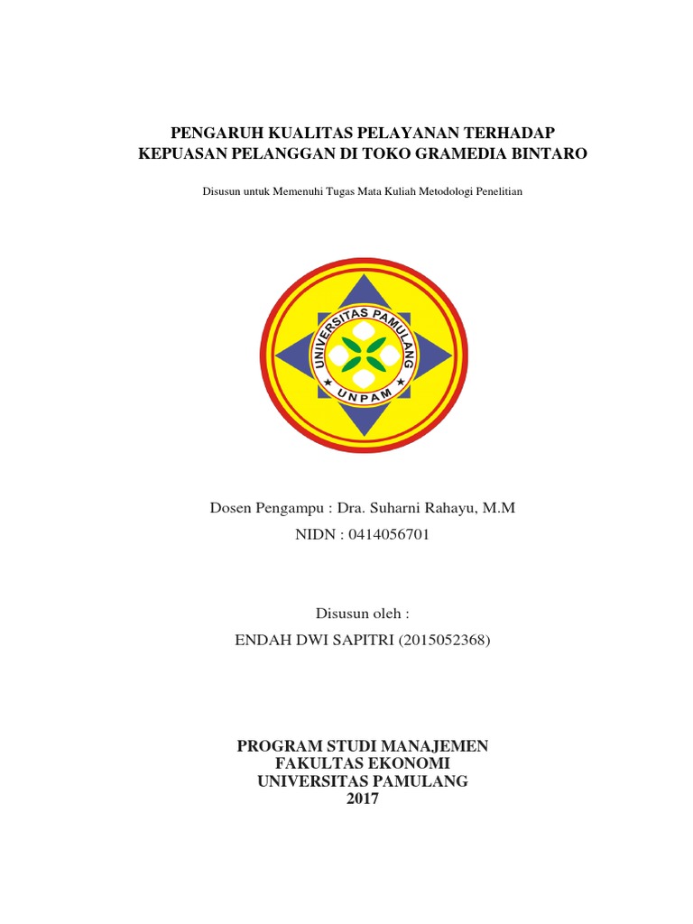 METODOLOGI PENELITIAN (Proposal Skripsi 2015052368) | PDF