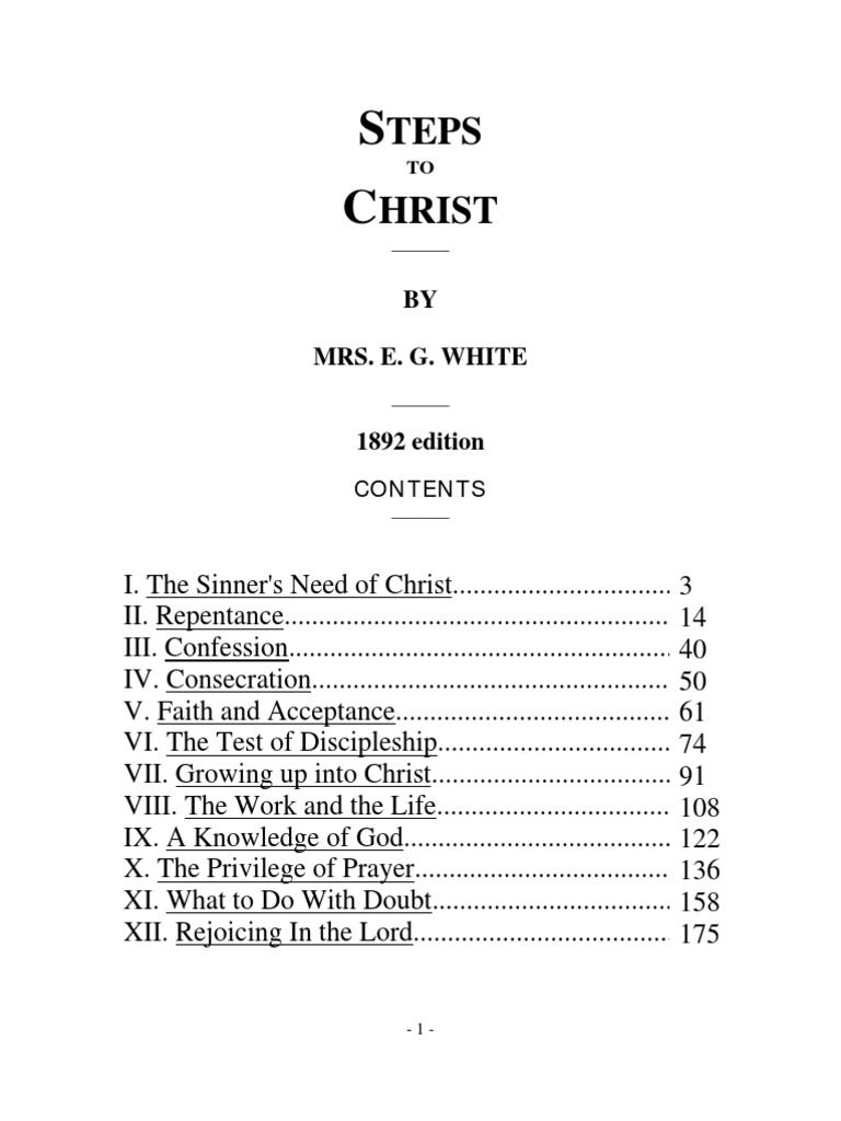Steps To Christ | Download Free PDF | Repentance | Confession (Religion)