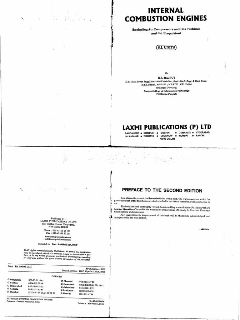 Rajput Internal Combustion Engines PDF | PDF | Internal Combustion Engine | Combustion