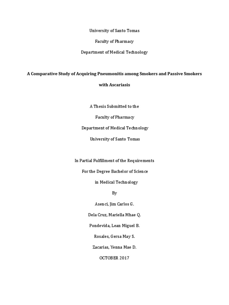 A Comparative Study of Acquiring Pneumonitis Among Smokers and Passive ...