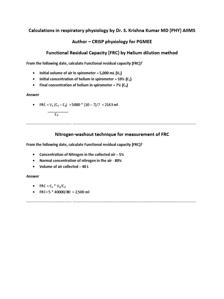 Respi Physio | PDF | Respiratory System | Respiration