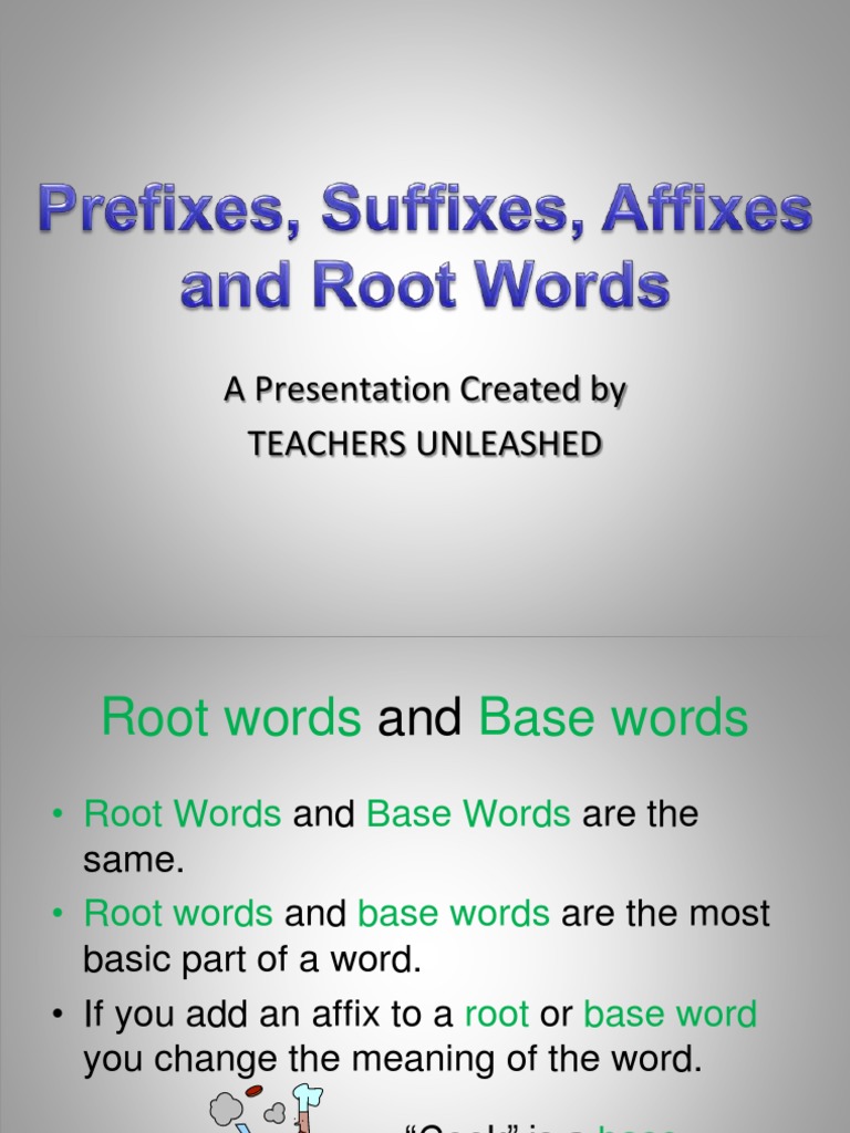 Understanding Root Words and Affixes | PDF | Linguistic Typology ...