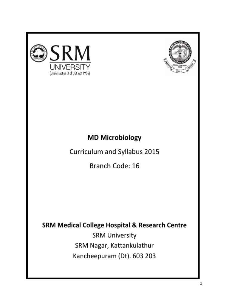 00md Microbiology Curriculum Syllabus 2018 | PDF | Thesis | Infection