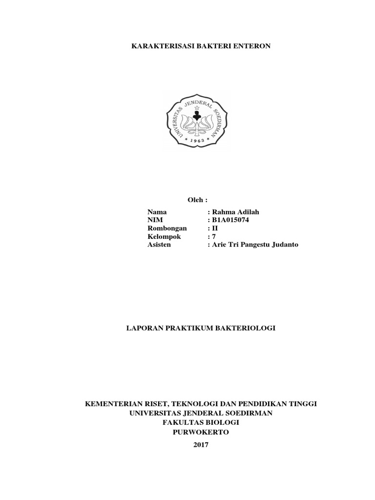 Karakterisasi Bakteri Enteron | PDF