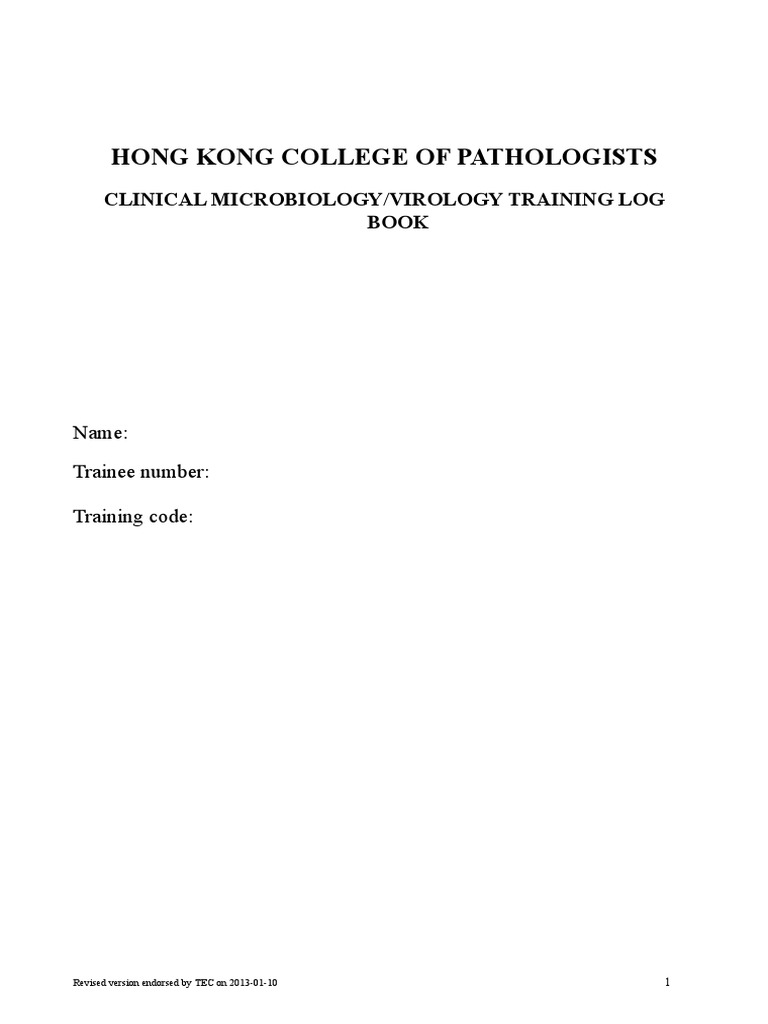 Hong Kong College of Pathologists: Clinical Microbiology/Virology ...