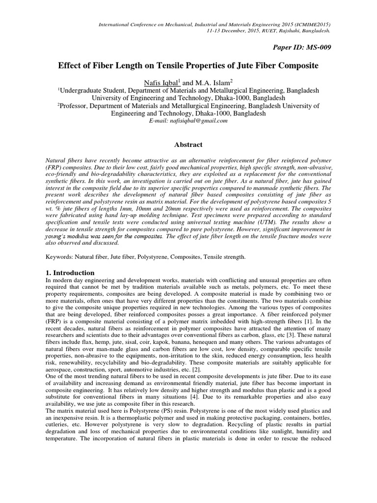Ingris Panjang Serat Goni | PDF | Composite Material | Fracture