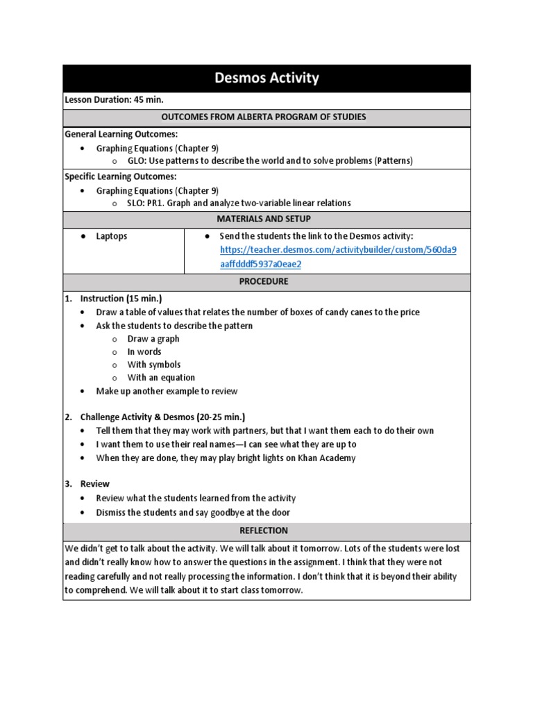 Desmos Activity | PDF