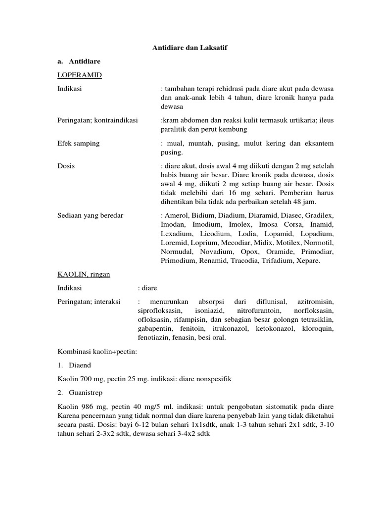 Antidiare Dan Laksatif | PDF