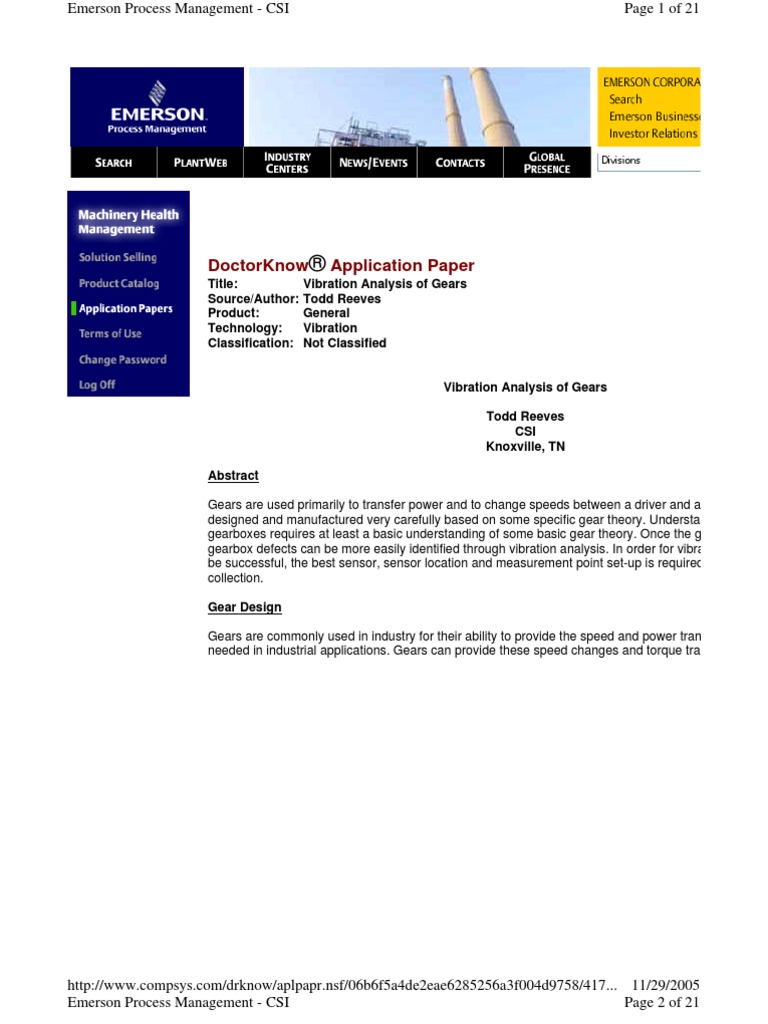 Vibration Analysis of Gears | PDF | Gear | Transmission (Mechanics)