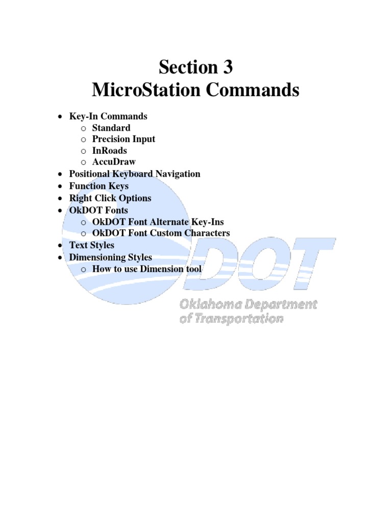 Microstation Commands | PDF | Computer Keyboard | Cartesian Coordinate ...